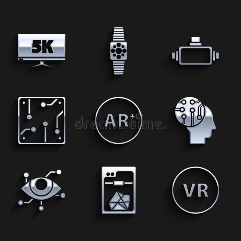 Set Ar, Augmented Reality, 3D Printer, Virtual, Human Brain As Digital ...