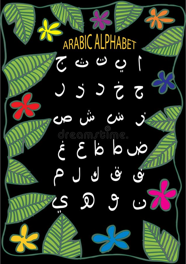 Set of Arabic alphabet stock illustration. Illustration of decoration ...