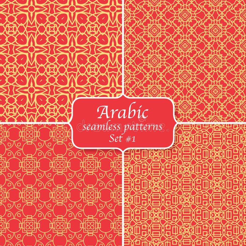 Set of Arabic Seamless Patterns Stock Vector - Illustration of ...