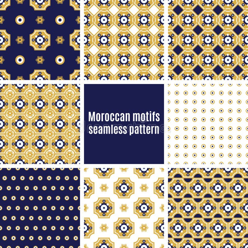 Set of Arabic Seamless Patterns, Vector Stock Vector - Illustration of ...
