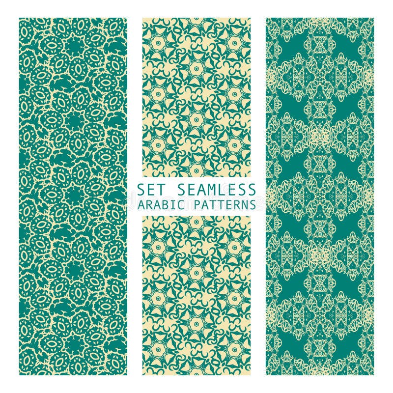 Set of Arabic Seamless Patterns, Vector Stock Vector - Illustration of ...