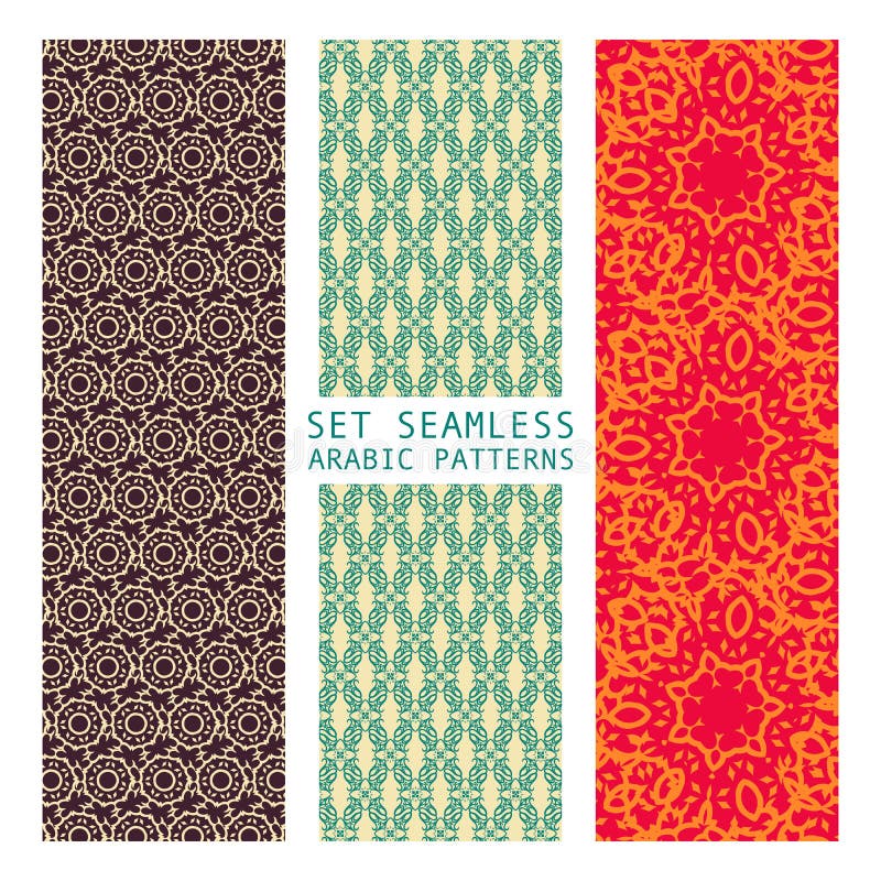Set of Arabic Seamless Patterns, Vector Stock Vector - Illustration of ...