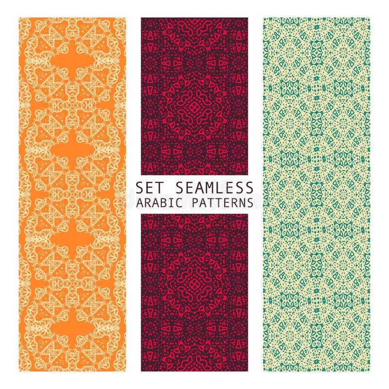 Set of 36 Arabic patterns stock illustration. Illustration of seamless ...