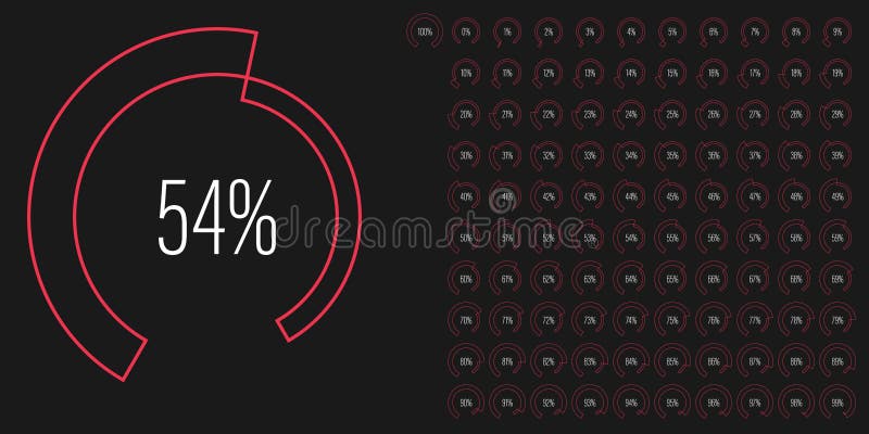 Set of Arc Percentage Diagrams Meters Progress Bar Stock Vector ...