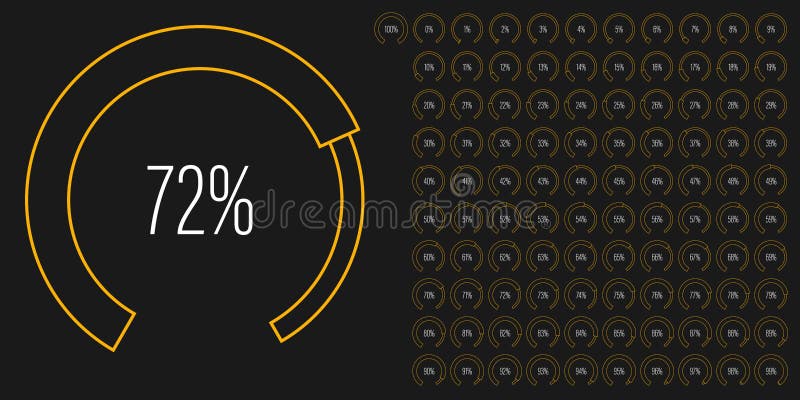 Set of Arc Percentage Diagrams Meters Progress Bar Stock Vector ...