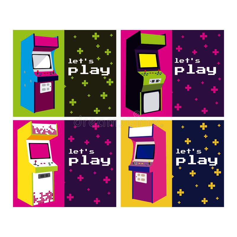 Lets play arcade design stock vector. Illustration of electronic ...