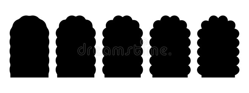 Set of Arch Shapes with Scalloped Borders. Curvy Archway Forms Stock ...