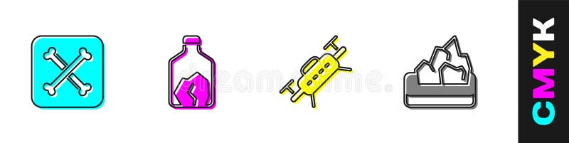 Set Archeology, Ore Mining, Drone and Icon. Vector Stock Illustration ...
