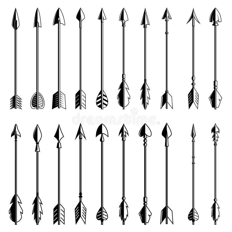 Set of Archer Arrows. Design Element for Logo, Label, Sign Stock Vector ...