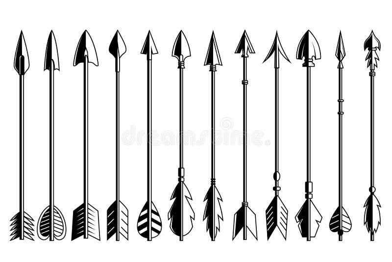 Set of Archer Arrows. Design Element for Logo, Label, Sign Stock Vector ...