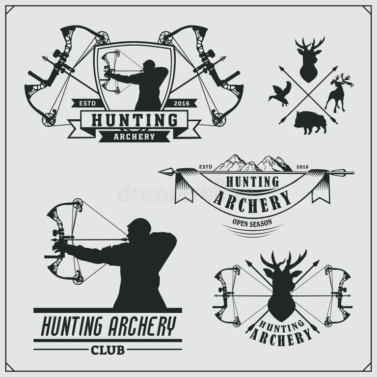 Set of Archery Sports Emblems, Labels and Design Elements. Stock Vector ...