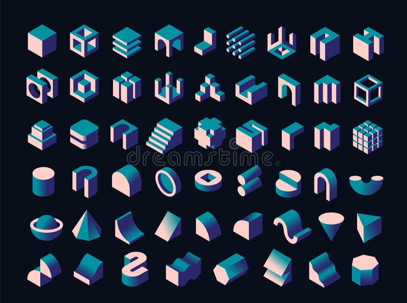 Geometric Figures Icons Isolated on White Background Stock Vector ...