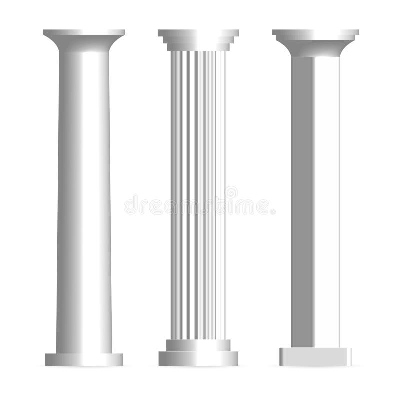 Set of Architectural Columns, 3D Vector Illustration Stock Vector ...