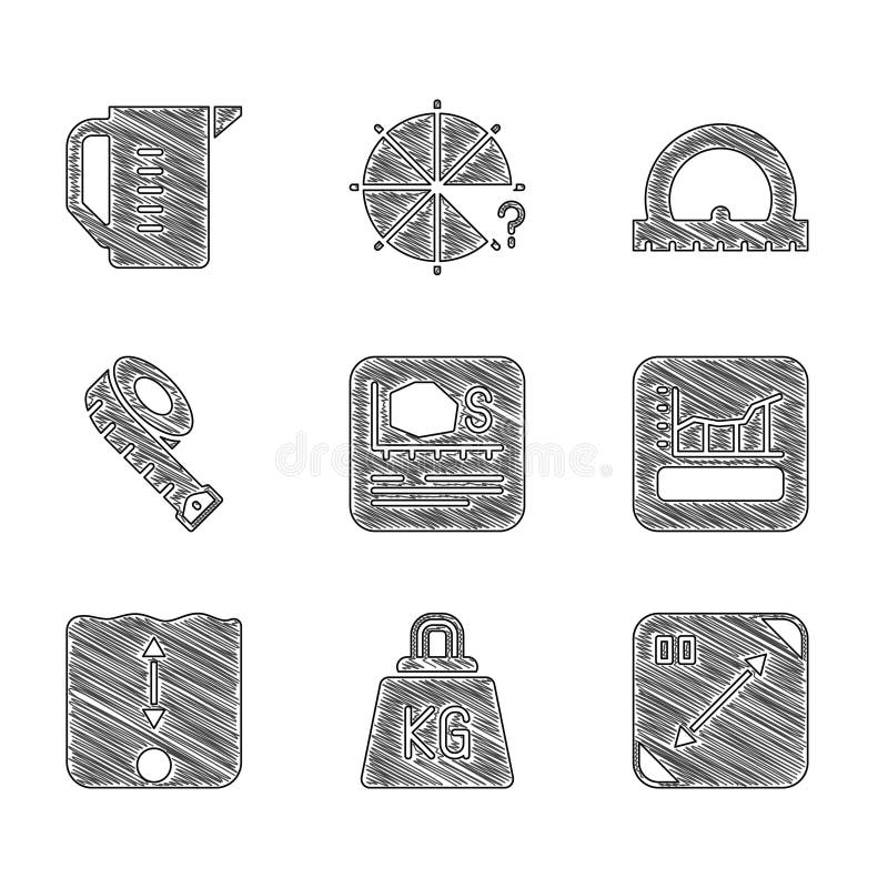 Set Area Measurement, Weight, Diagonal Measuring, Graph, Schedule ...