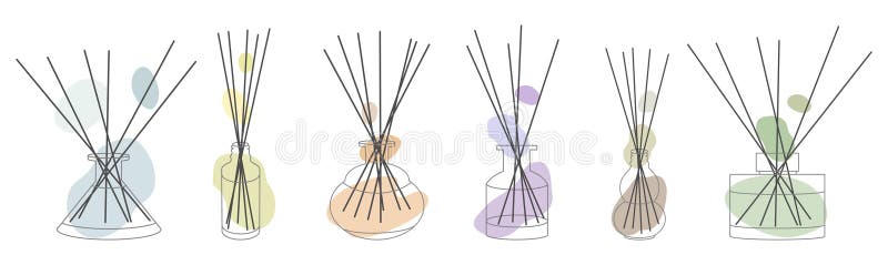Set of Aroma Diffusers in Jar with Wooden Bamboo Sticks for the Home ...
