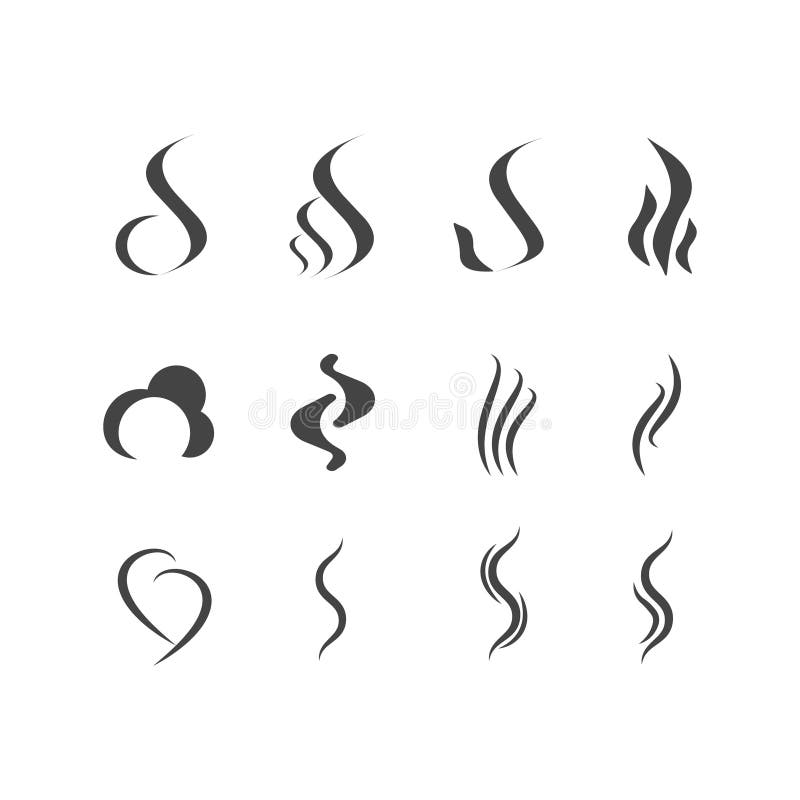 Set of Aroma Icon Vector. Smoke from Cigarettes Stock Vector ...