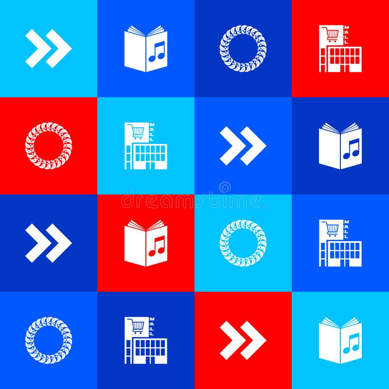 Set Arrow, Audio Book, Laurel Wreath and Mall or Supermarket Building ... Set Arrow, Audio Book, Laurel Wreath and Mall or Supermarket Building ...