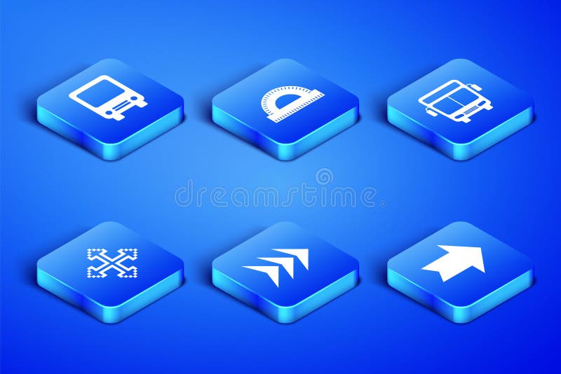 Set Arrow, Bus, Pixel Arrows in Four Directions, Protractor Grid and ...