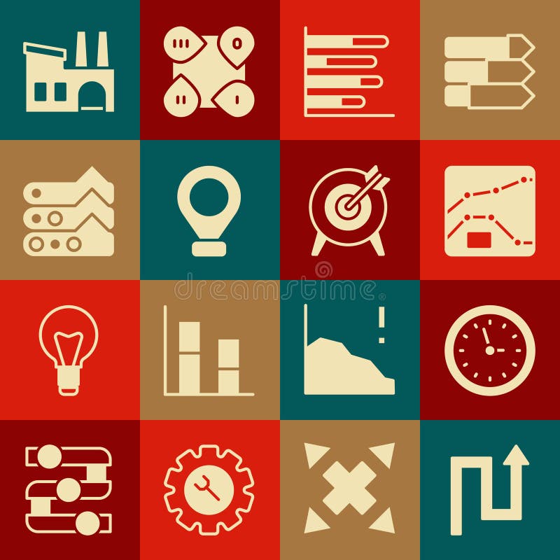 Set Arrow, Clock, Pie Chart Infographic, Financial Growth Increase, Layers, and Icon. Vector ...