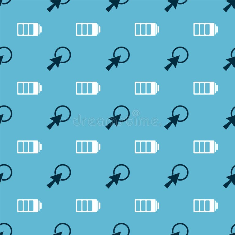 Set Arrow Cursor and Battery Charge Level Indicator on Seamless Pattern ...