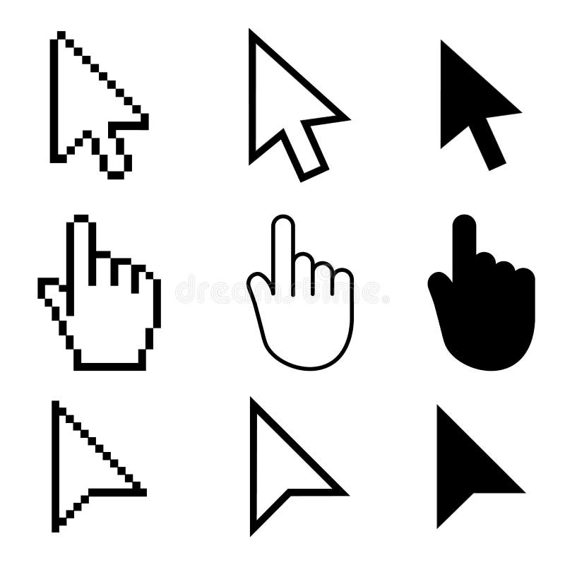 Hand Cursor on White Background Stock Vector - Illustration of ...