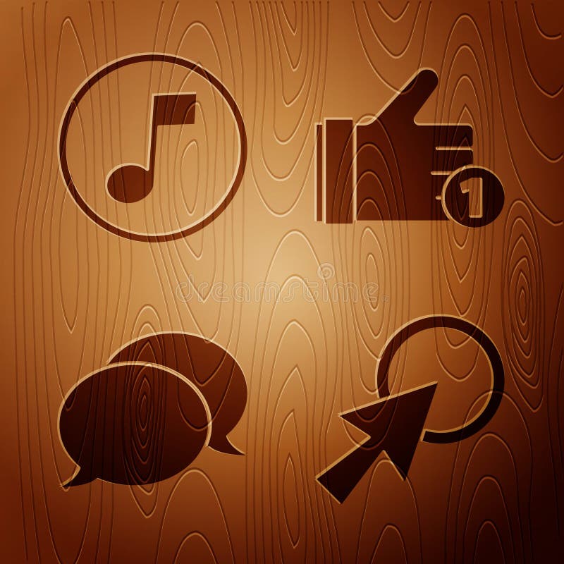 Set Arrow Cursor, Music Note, Tone, Speech Bubble Chat and Hand Like on ...