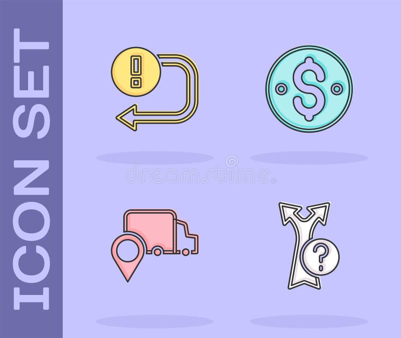 Set Arrow, , Delivery Tracking and Dollar Symbol Icon. Vector Stock ...