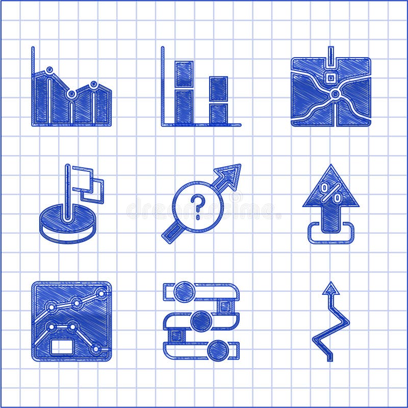 Set Arrow, Graph, Chart, Diagram, Percent Up Arrow, Flag, Intersection ...
