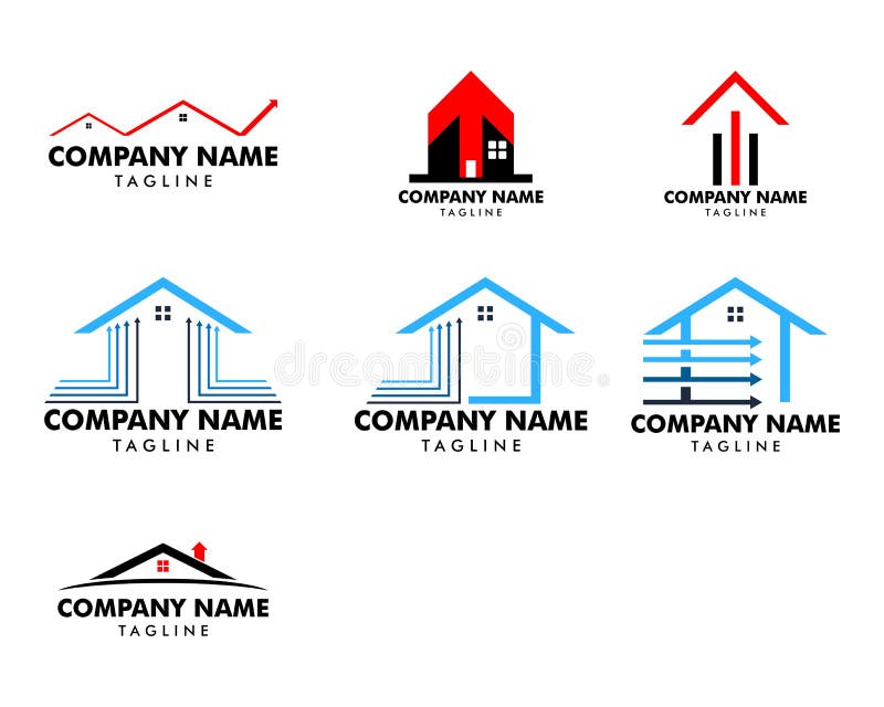 Set of Arrow House Logo Design Template Stock Vector - Illustration of ...