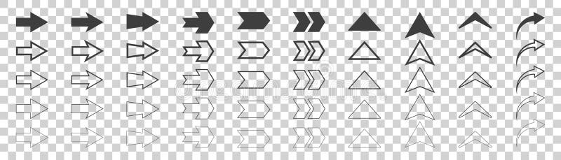 Set Arrow Icon. Collection Different Arrows Sign. Stock Vector ...