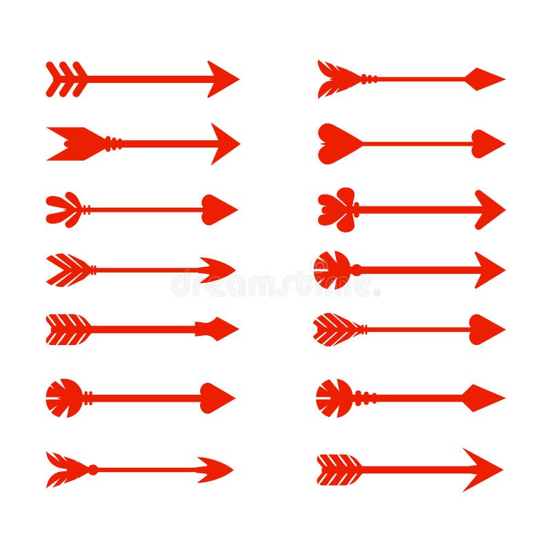 Set Arrow Icon. Different Red Arrows Sign. Elements for Infographic ...
