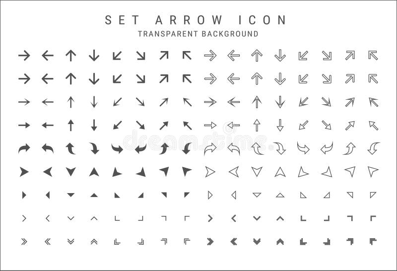 Set of Arrow Icons for Apps, Website Designs, Symbols Stock Vector ...