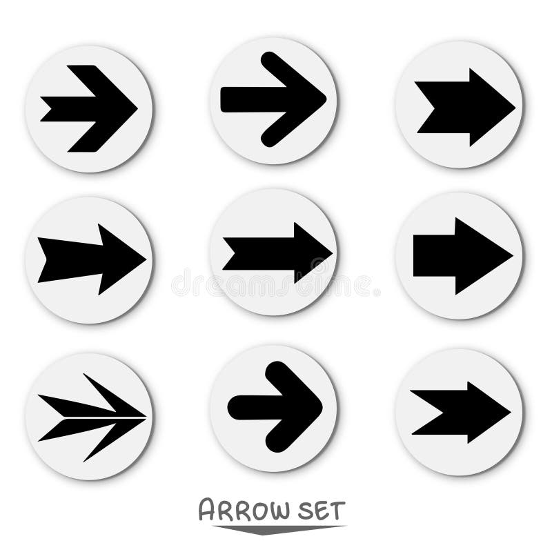 Set of Arrow Icons, Packaging Symbols, Motion Pointers, Site and Player ...