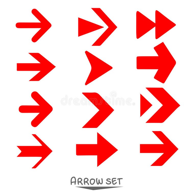 Set of Arrow Icons, Packaging Symbols, Motion Pointers, Site and Player ...