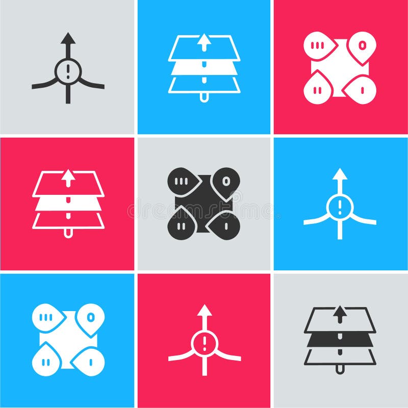 Set Arrow, Layers and Infographic Element Icon. Vector Stock Vector ...