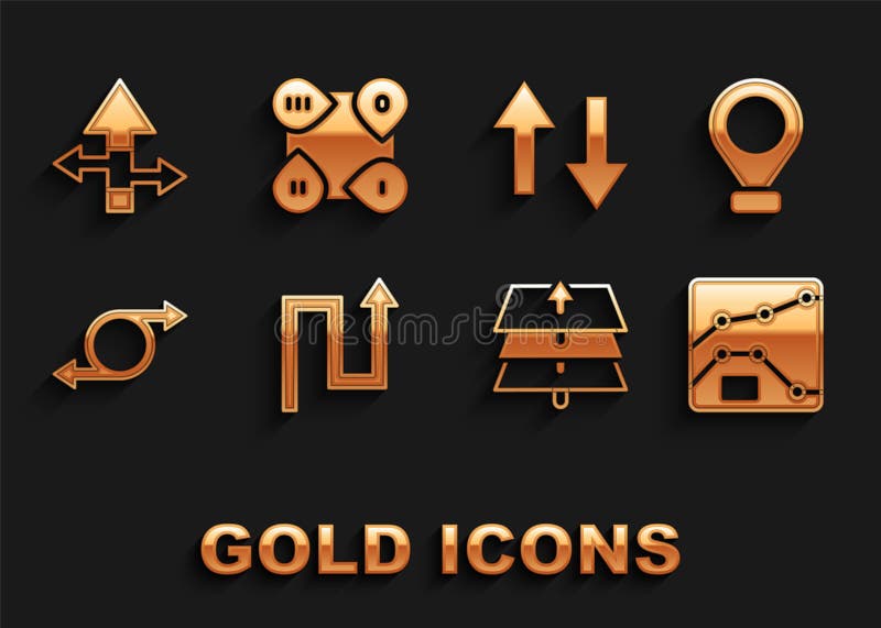 Set Arrow, Location, Graph, Chart, Diagram, Layers, and Infographic ...