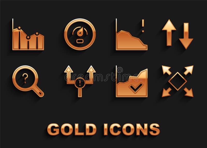 Set Arrow, Many Ways Directional Arrow, Financial Growth Increase, Unknown Search, Decrease, Pie ...