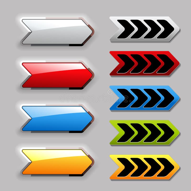 Set of arrow next buttons stock vector. Illustration of internet - 22468994