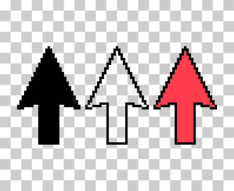Set of Arrow Pixel Icon, Web Cursor Click Mouse Symbol, Computer ... Set of Arrow Pixel Icon, Web Cursor Click Mouse Symbol, Computer ...