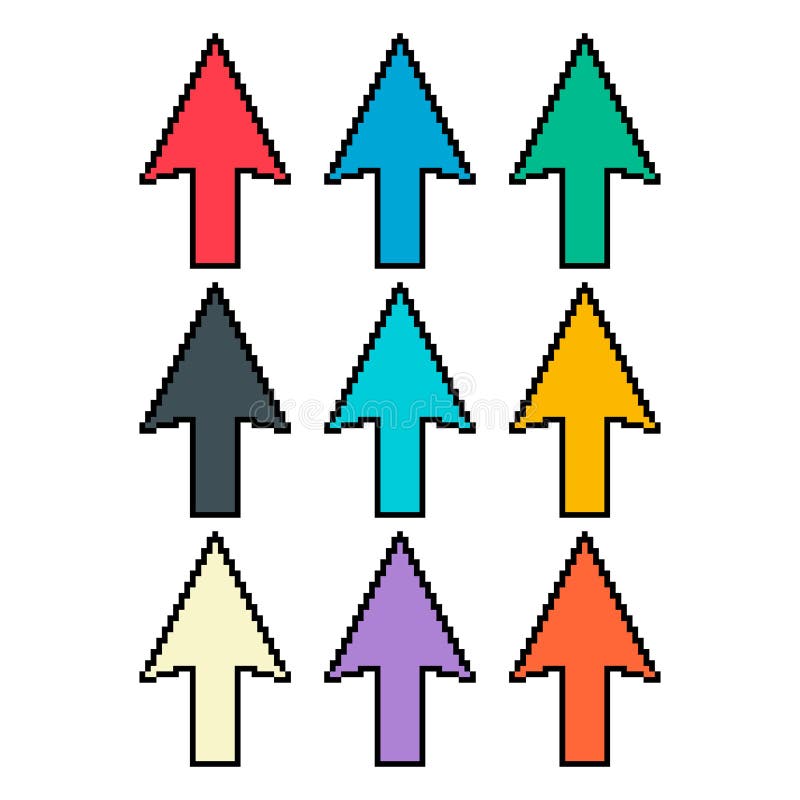 Arrow Pixel Icon, Web Cursor Click Mouse Symbol, Computer Pointer ... Arrow Pixel Icon, Web Cursor Click Mouse Symbol, Computer Pointer ...
