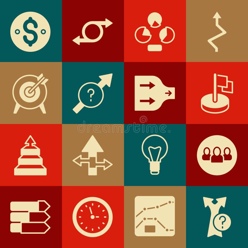 Set Arrow, Project Team Base, Flag, Pie Chart Infographic, Target ...