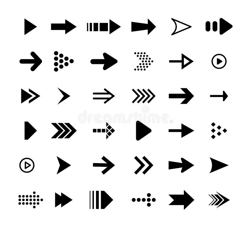 Set of Arrow Signs Icon Arrow, Direction and Movement Vector. Stock ...