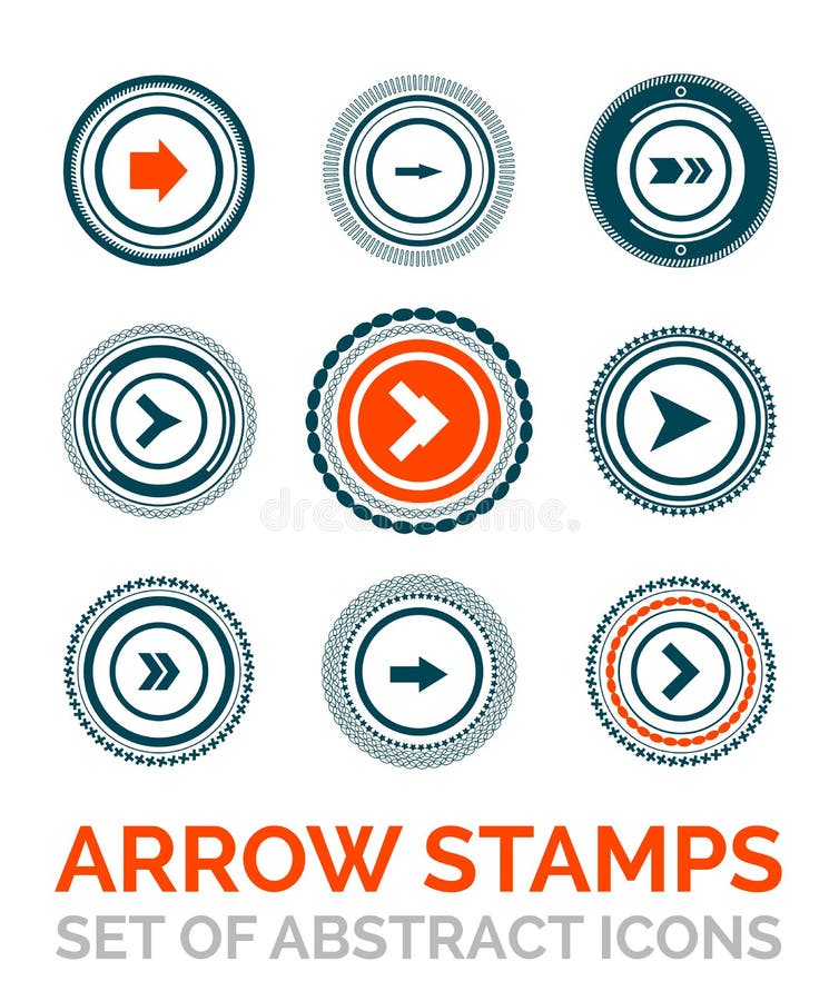 Set of arrow stamps stock illustration. Illustration of label - 89494070