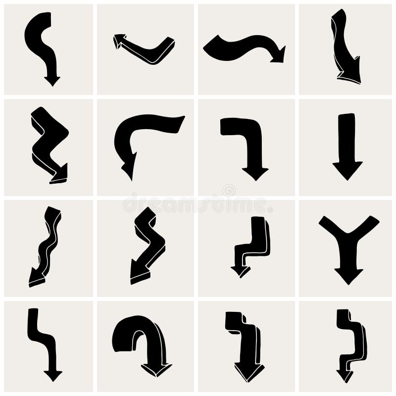 Set of arrows stock vector. Illustration of fold, circle - 59197637