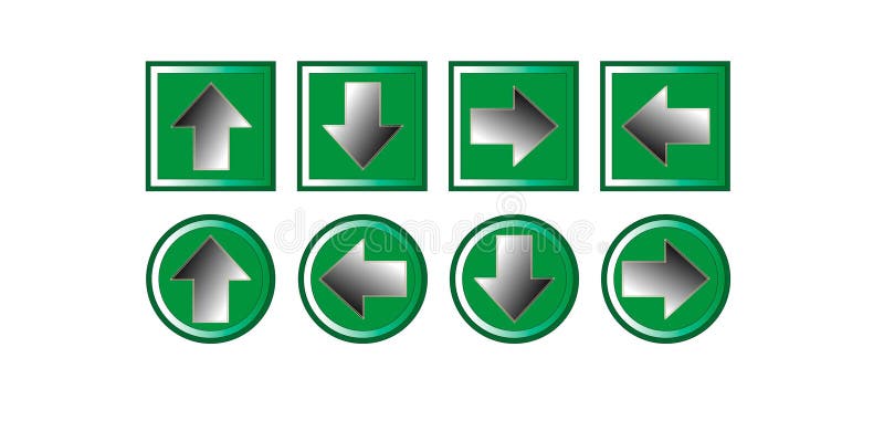 Set of Arrows Buttons Icons Stock Vector - Illustration of arrow ...