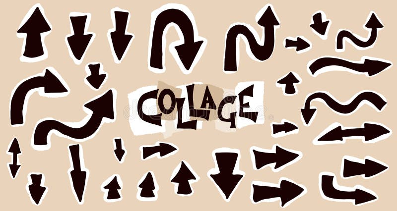 Set of Arrows for Collage or Mixed Media. Collection of Direction ...