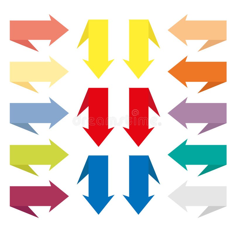 Origami Arrows Made of Folding Paper Stock Vector - Illustration of ...