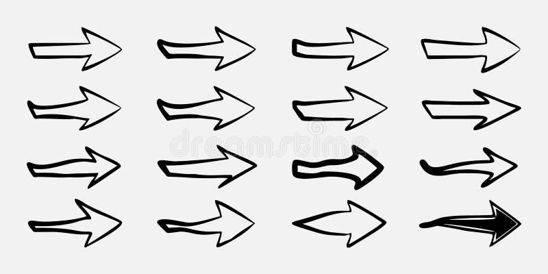 A Set of Arrows with Different Angles and Sizes Stock Vector ...