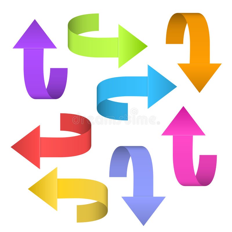 Set of Arrows Different Color and Direction Stock Illustration ...