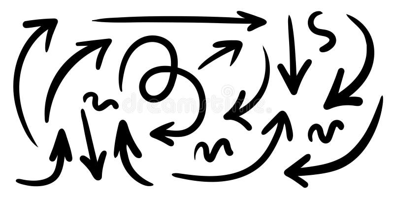 A Set of Arrows in Different Directions Stock Vector - Illustration of ...